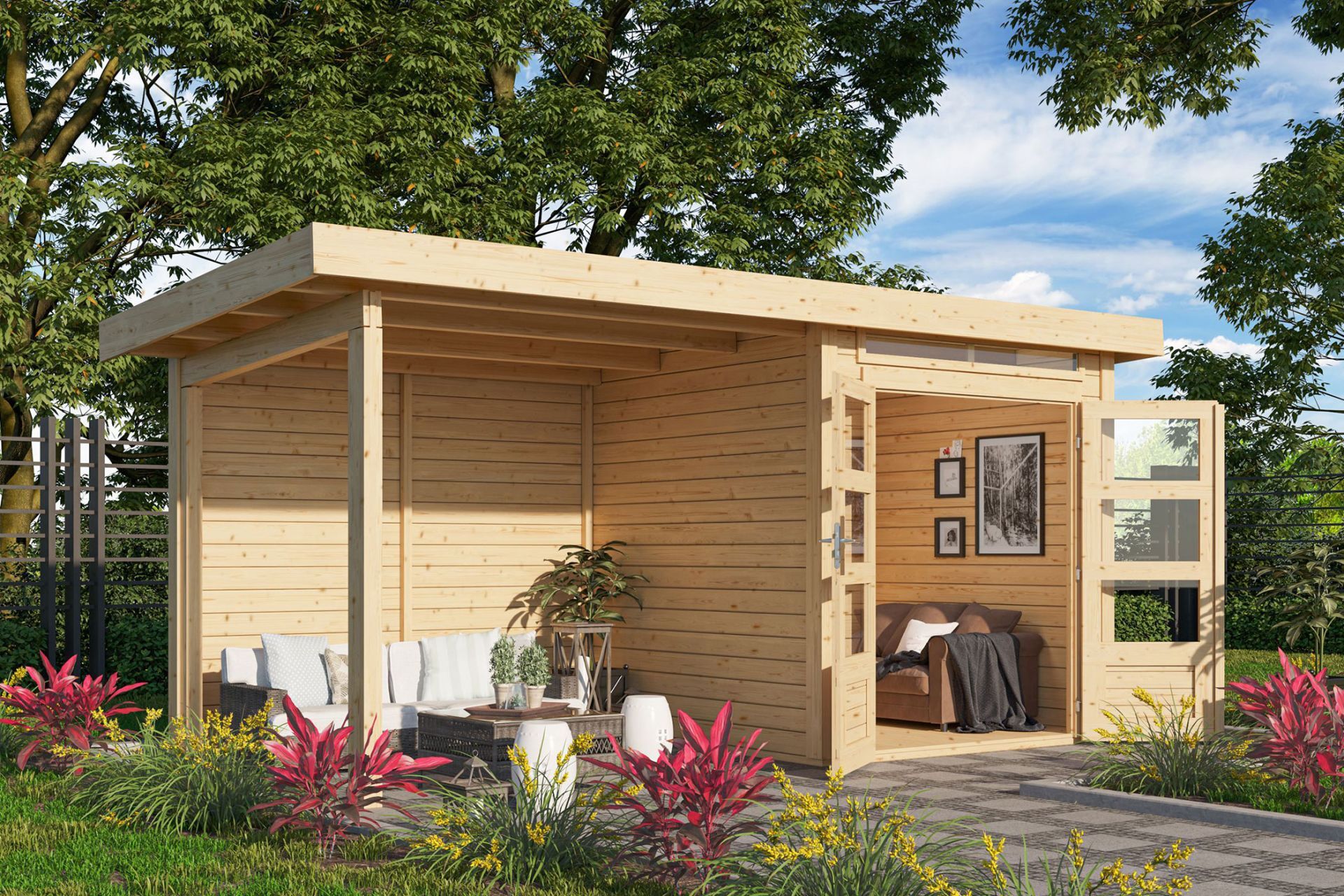 Modernes Gartenhaus bei Karibu im Onlineshop entdecken!
